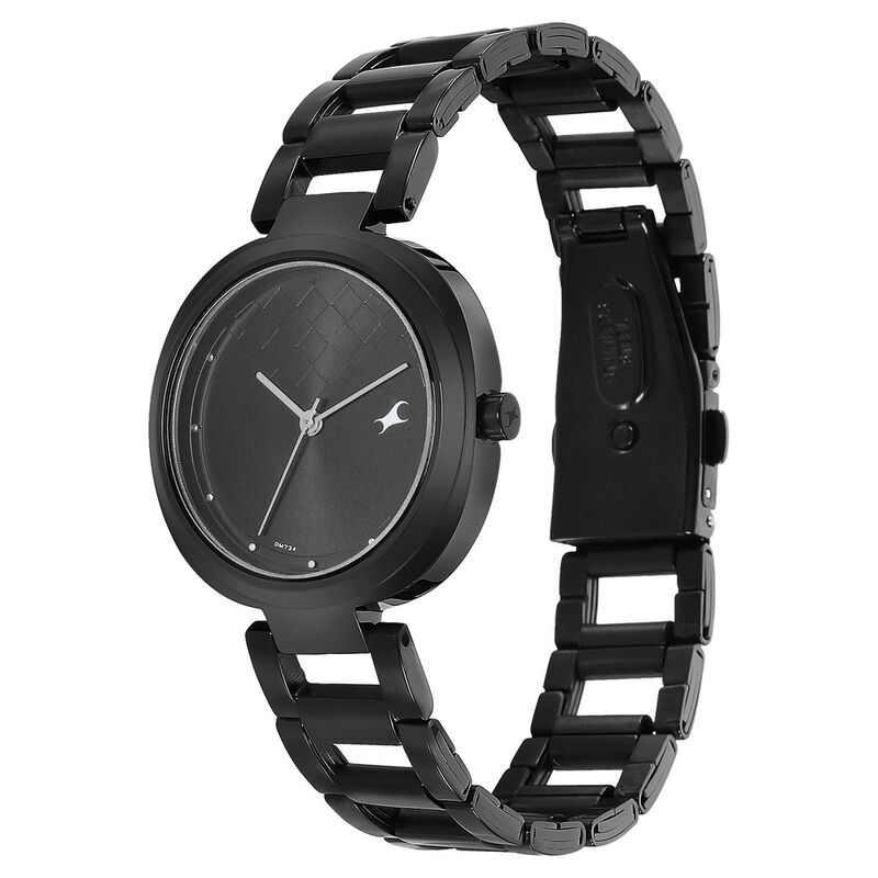 Fastrack Stunners Quartz Analog Black Dial Stainless Steel Strap Watch ...