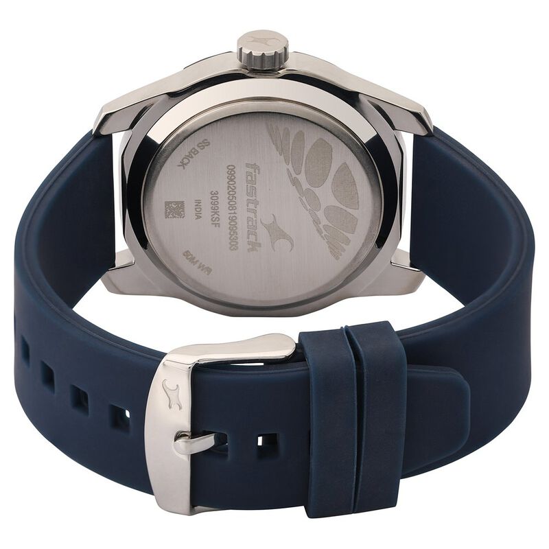 Fastrack Quartz Analog Blue Dial Plastic Strap Watch for Guys
