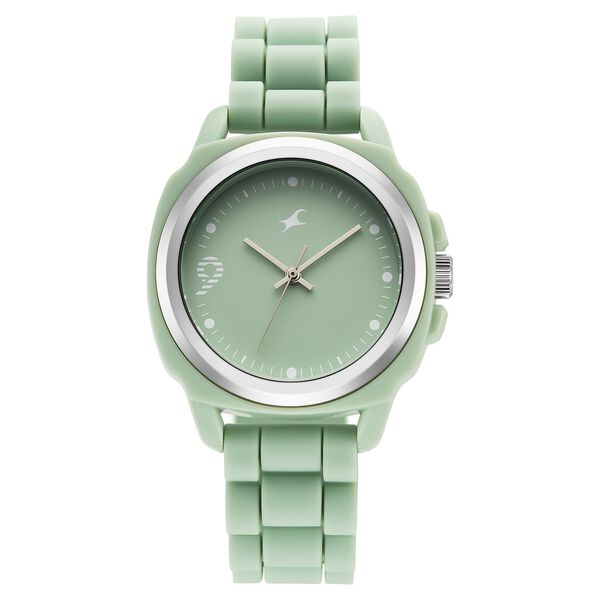 Buy Online Fastrack Hype Bounce Quartz Analog Green Dial Green Silicone ...
