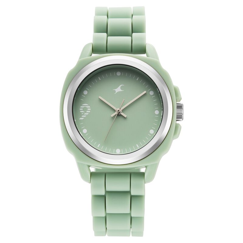 Buy Online Fastrack Hype Bounce Quartz Analog Green Dial Green Silicone ...