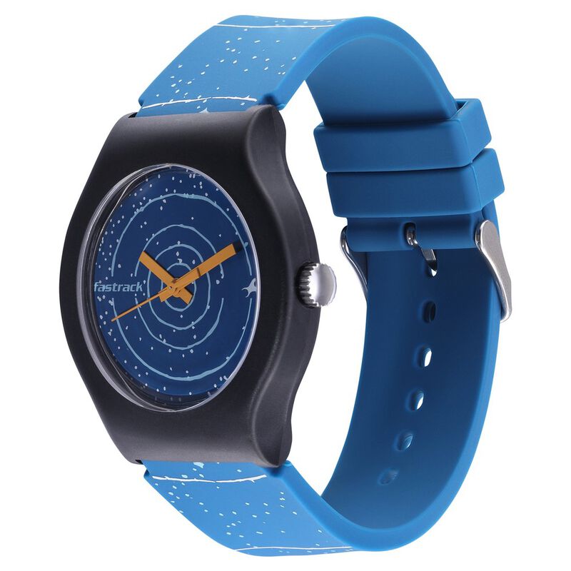Fastrack Space Rover Quartz Analog Blue Dial Silicone Strap Unisex Watch