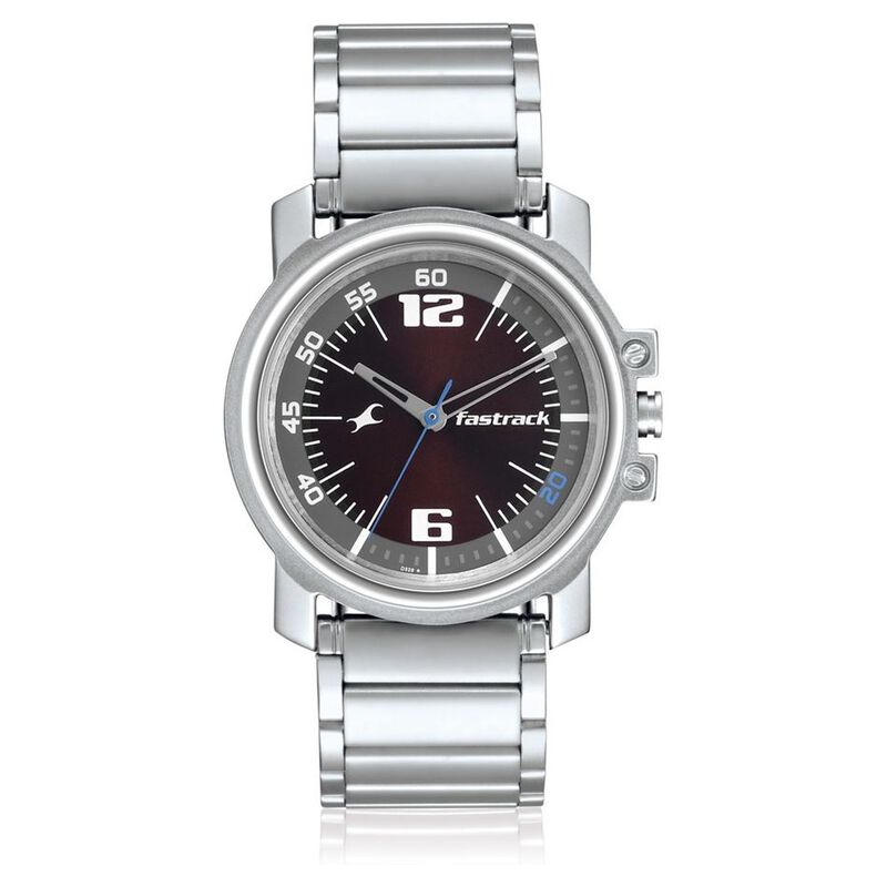 Buy Online Fastrack Quartz Analog Silver Dial Stainless Steel Strap ...