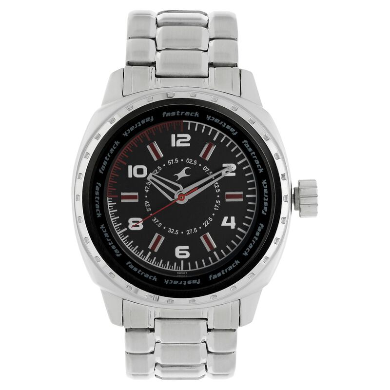 Buy Online Fastrack Quartz Analog Black Dial Stainless Steel Strap ...