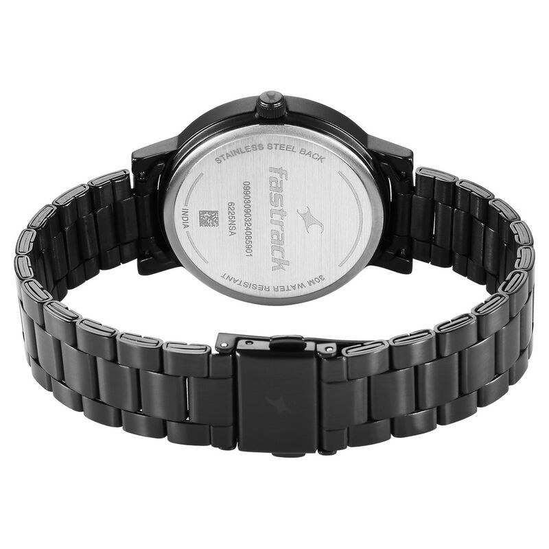 Fastrack Tick Tock Quartz Analog Black Dial With Black Stainless steel ...