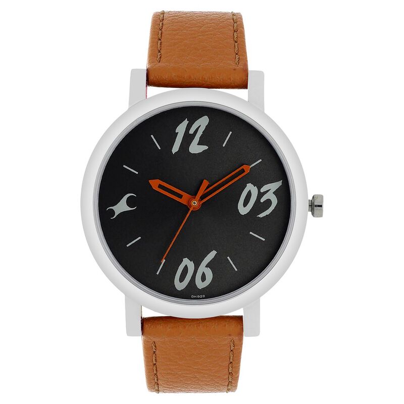 Buy Online Fastrack Tropical Waters Quartz Analog Black Dial Leather ...