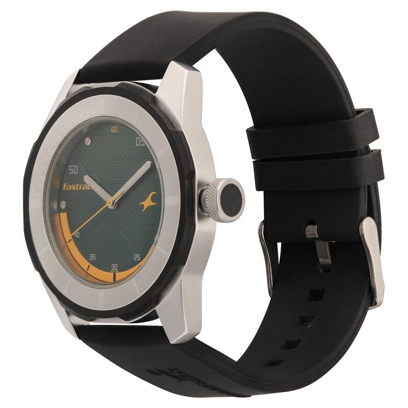 Fastrack Quartz Analog Green Dial Plastic Strap Watch for Guys