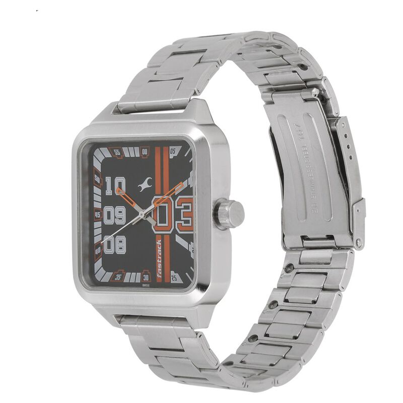 Fastrack Varsity Quartz Analog Black Dial Stainless Steel Strap Watch ...