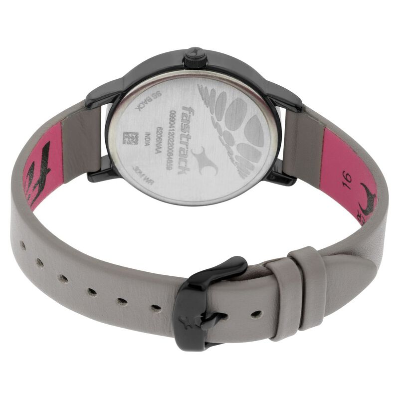 Fastrack Ruffles Quartz Analog with Date Grey Dial Leather Strap Watch ...