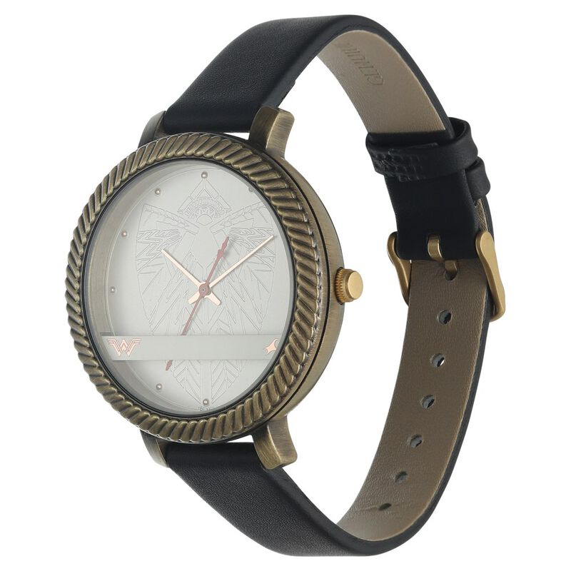 Fastrack Wonder Woman Quartz Analog Silver Dial Leather Strap Watch for ...