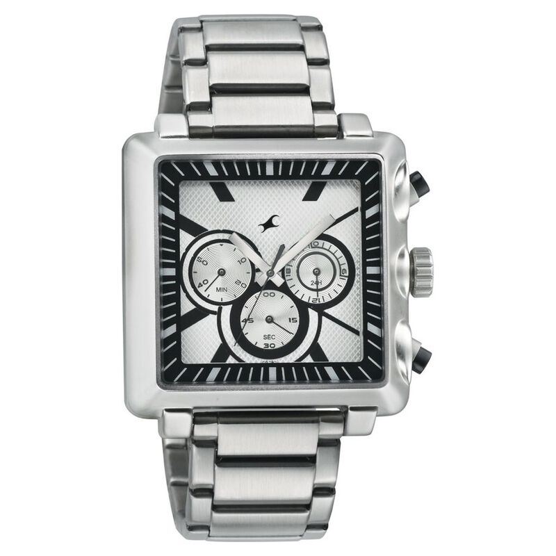 Buy Online Fastrack Quartz Chronograph Silver Dial Stainless Steel ...