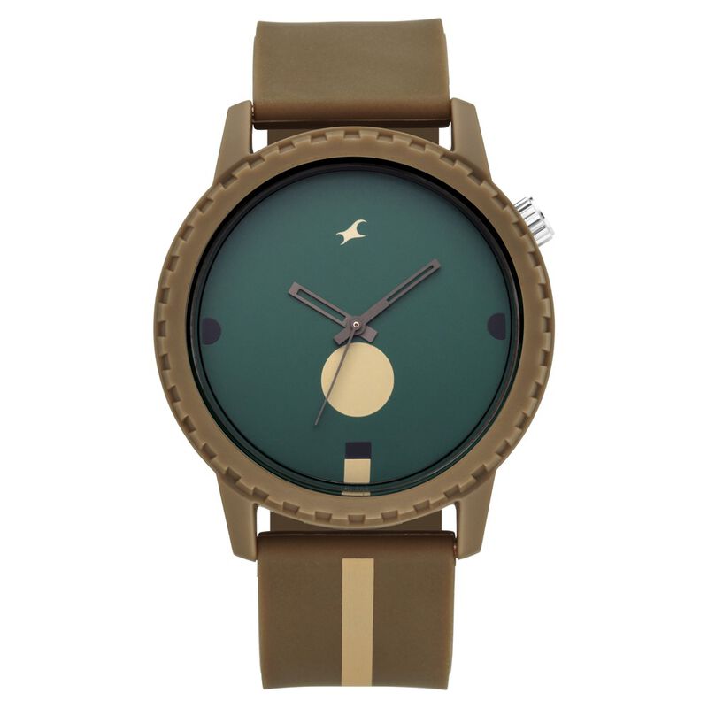 Fastrack Quartz Analog Green Dial Silicone Strap Watch for Unisex