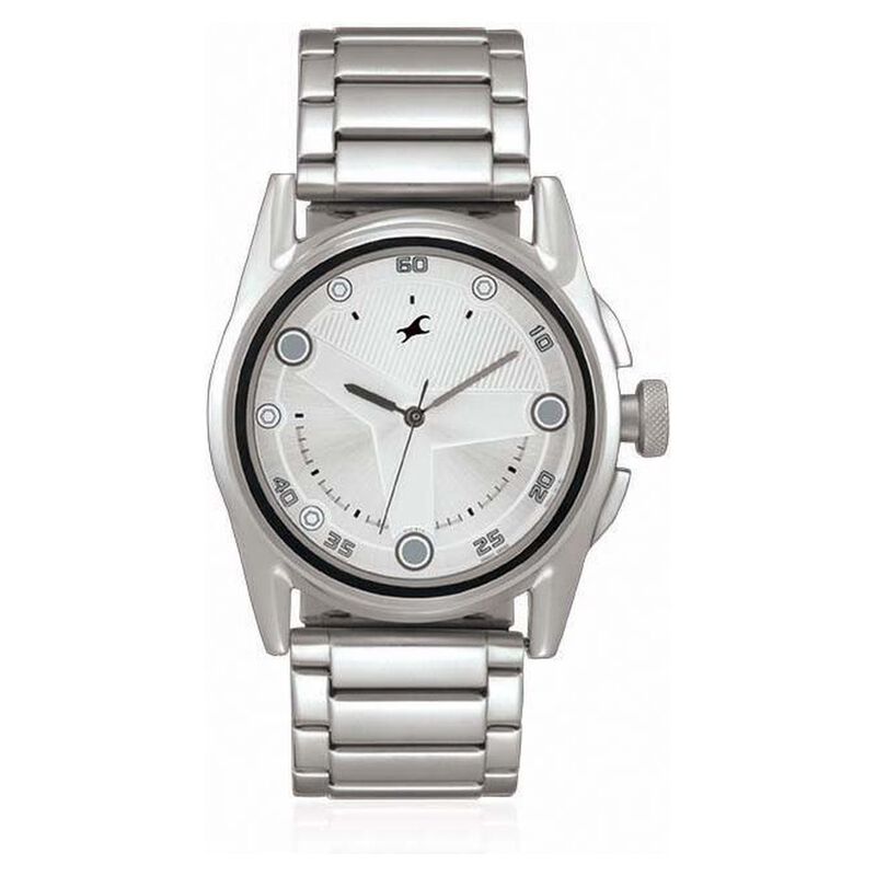 Buy Online Fastrack Quartz Analog Silver Dial Stainless Steel Strap ...