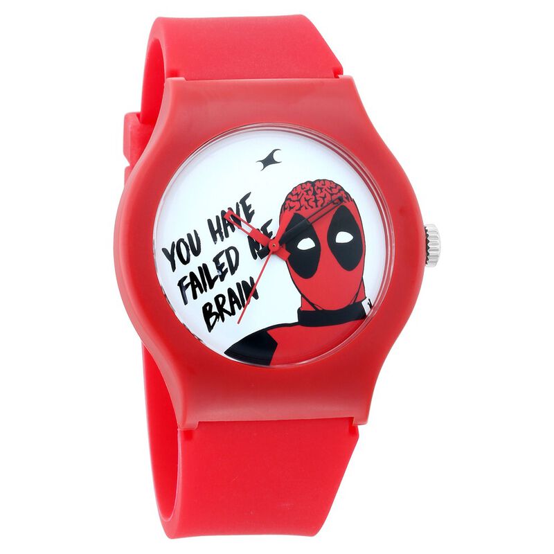 Fastrack Deadpool Quartz Analog Bicolour Dial Silicone Strap Unisex Watch