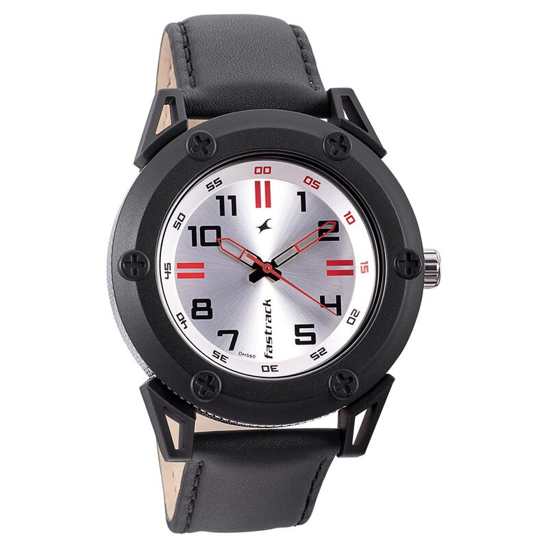 Buy Online Fastrack Modular Quartz Analog Silver Dial Leather Strap ...