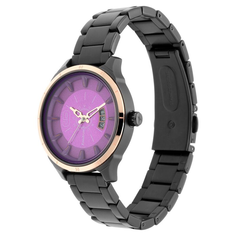 Fastrack All Nighters Quartz Analog Purple Dial Stainless Steel Strap ...
