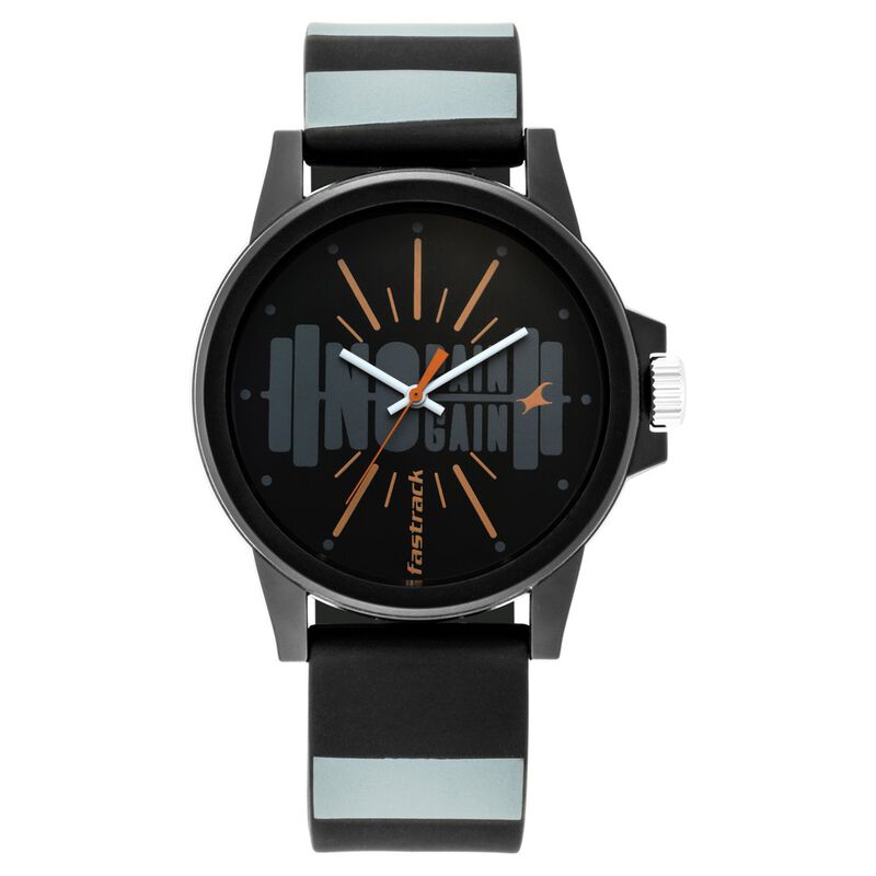 Fastrack Fastfit Quartz Analog Black Dial Silicone Strap Unisex Watch