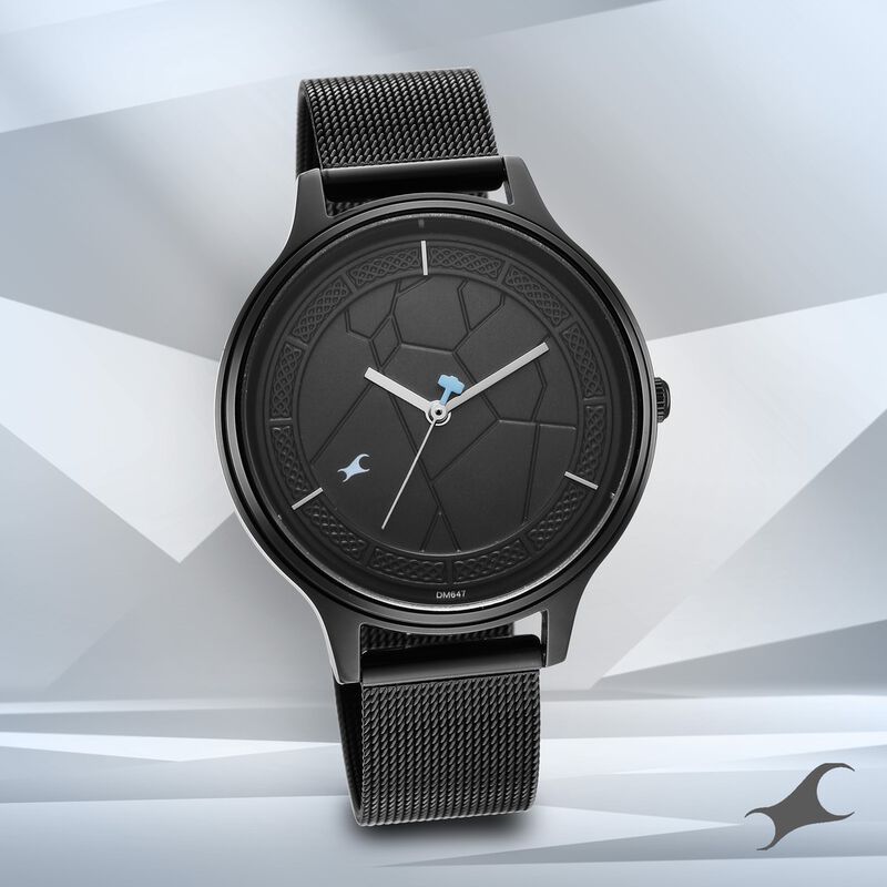 Buy Online Fastrack Thor Quartz Analog Black Dial Stainless Steel Strap ...