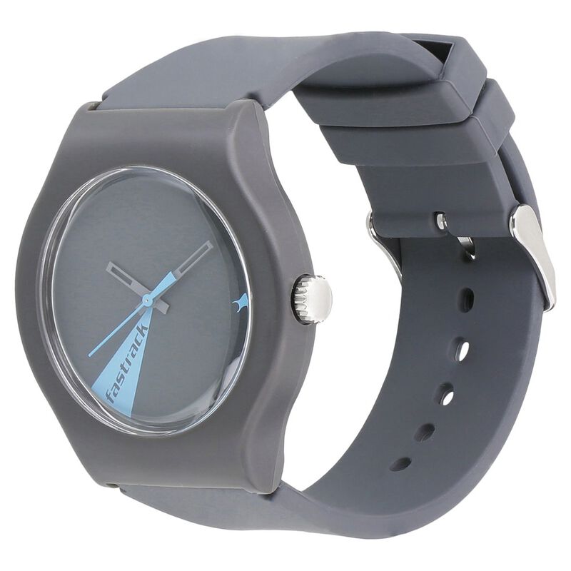Fastrack Quartz Analog Grey Dial Silicone Strap Watch for Unisex