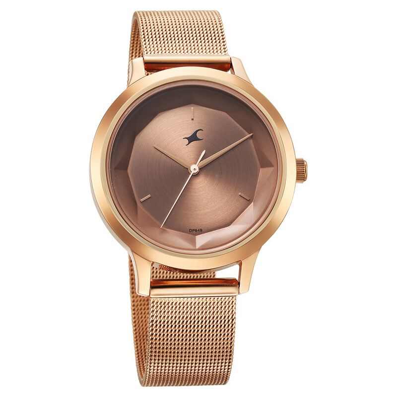 Fastrack Fleek Quartz Analog Rose Gold Dial Stainless Steel Strap Watch ...