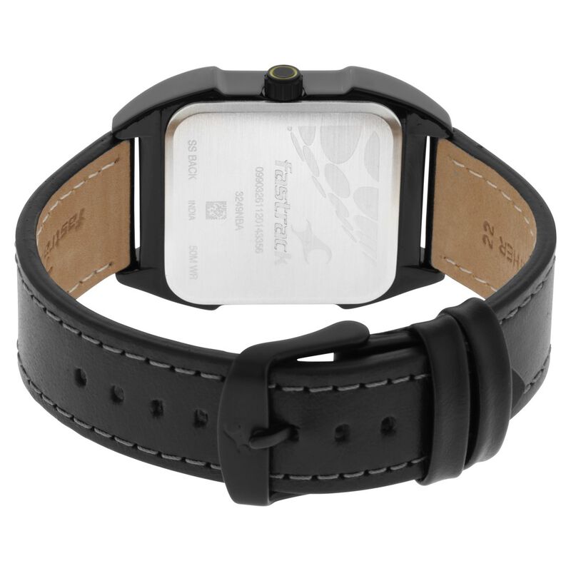 Fastrack Gamify Quartz Analog with Day and Date Black Dial Leather ...