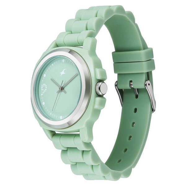 Buy Online Fastrack Hype Bounce Quartz Analog Green Dial Green Silicone ...