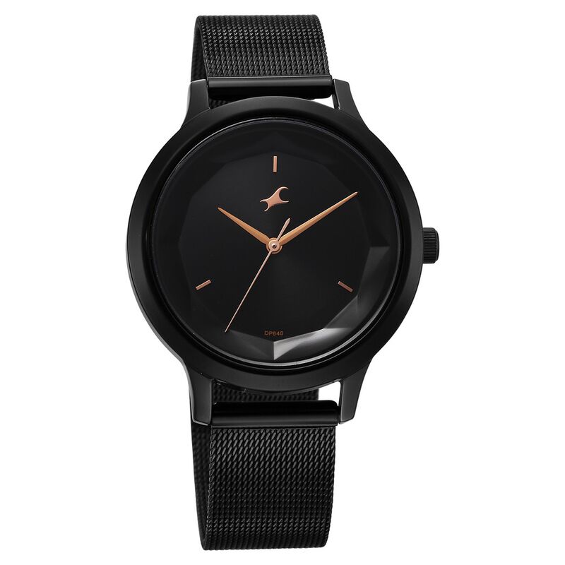 Fastrack Fleek Quartz Analog Black Dial Stainless Steel Strap Watch For ...