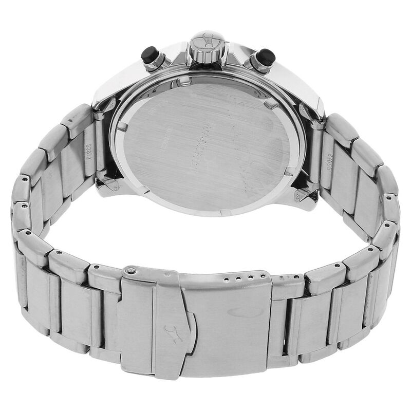 Fastrack Big Time Quartz Chronograph Black Dial Stainless Steel Strap ...