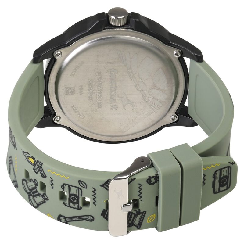 Fastrack Wicked Lines Quartz Analog Yellow Dial Silicone Strap Unisex Watch