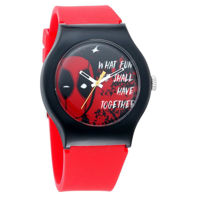 Fastrack Deadpool Quartz Analog Bicolour Dial Silicone Strap Unisex Watch