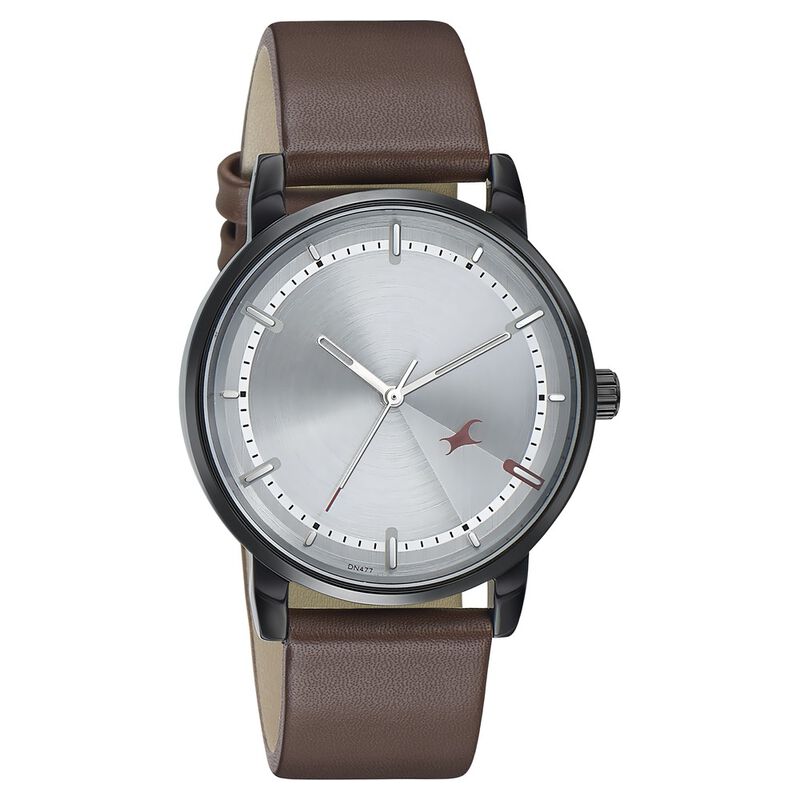Buy Online Fastrack Style Up Silver Dial Leather Strap Watch for Guys ...