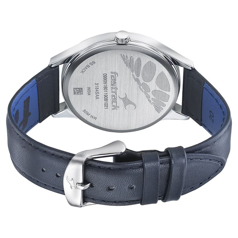 Fastrack Space Rover Quartz Analog Green Dial Leather Strap Watch for Guys