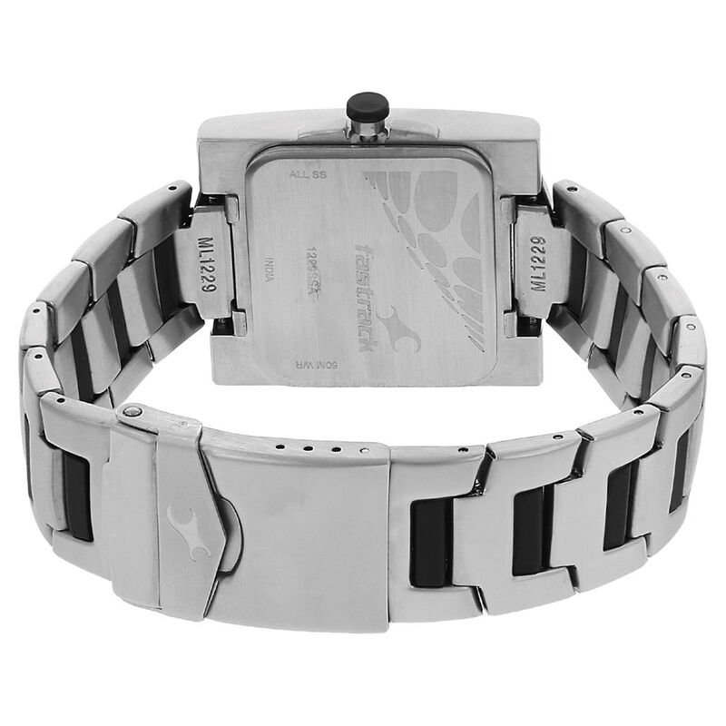 Fastrack Quartz Analog Silver Dial Stainless Steel Strap Watch for Guys