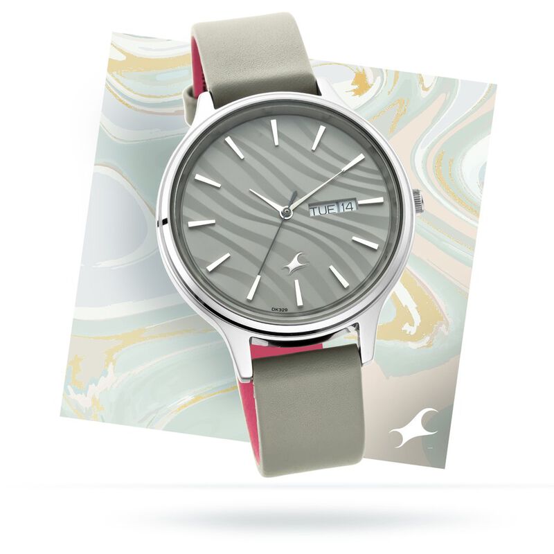 Buy Online Fastrack Ruffles Quartz Analog with Day and Date Grey Dial ...