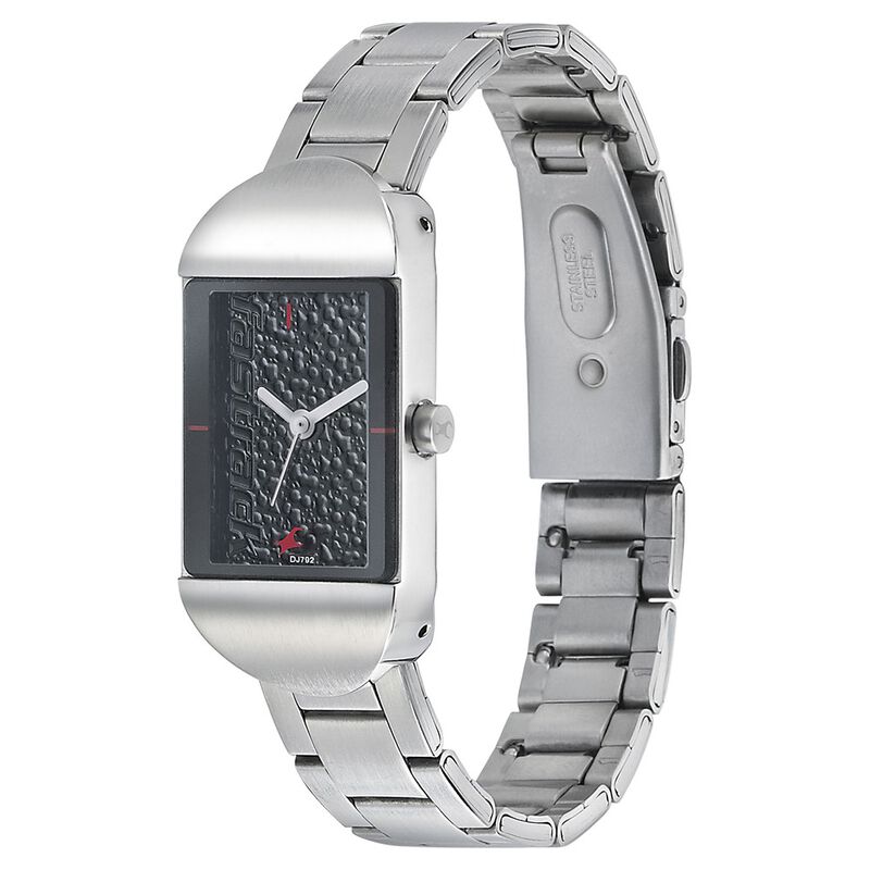 Fastrack Go Skate Quartz Analog Black Dial Stainless Steel Strap Watch ...