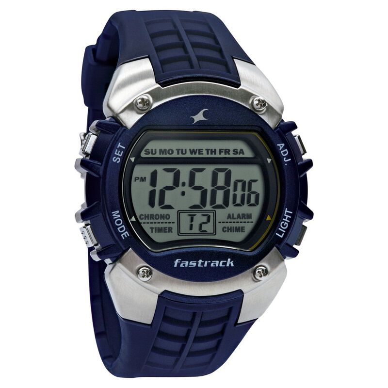 Buy Online Fastrack Digital Grey Dial Plastic Strap Watch for Guys ...