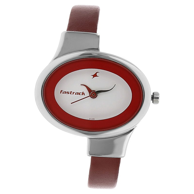 Buy Online Fastrack Economy Quartz Analog White Dial Leather Strap ...