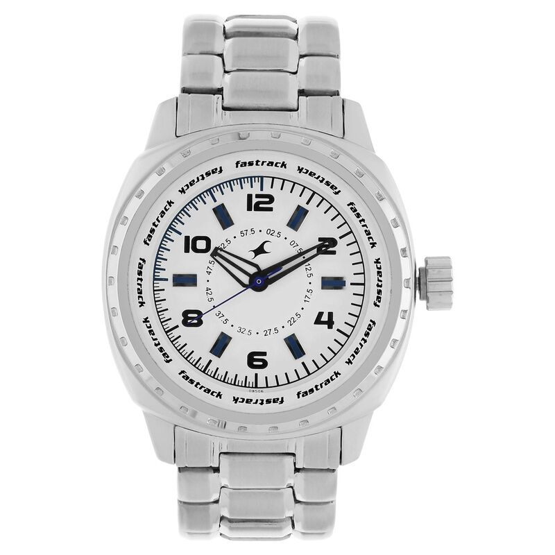 Buy Online Fastrack Quartz Analog Silver Dial Stainless Steel Strap ...