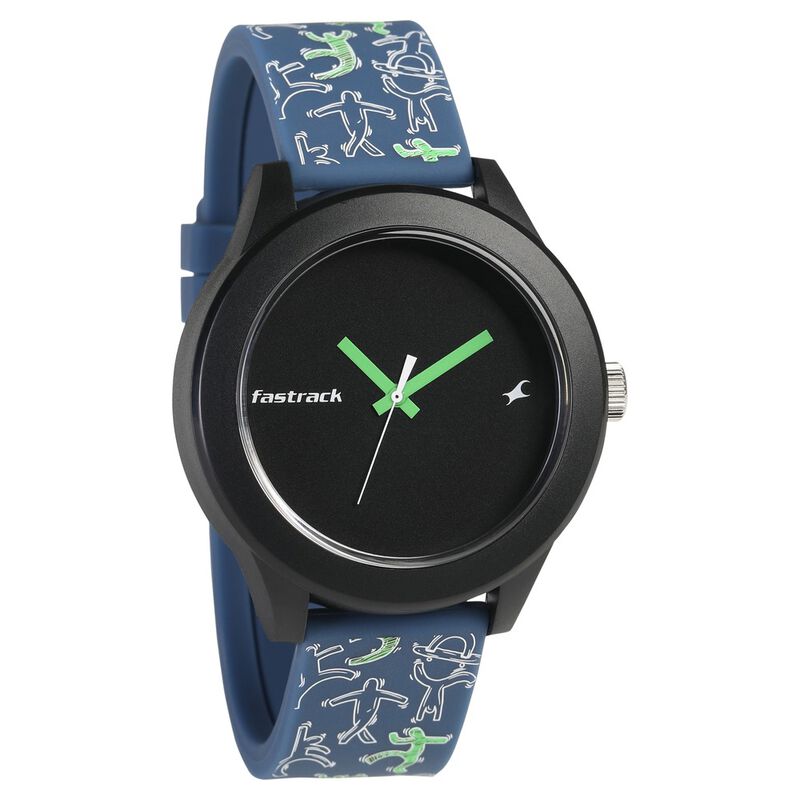 Fastrack Quartz Analog Black Dial Silicone Strap Watch for Unisex