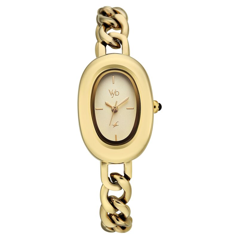 Buy Online Vyb Mirage By Fastrack Quartz Analog Golden Dial Golden ...