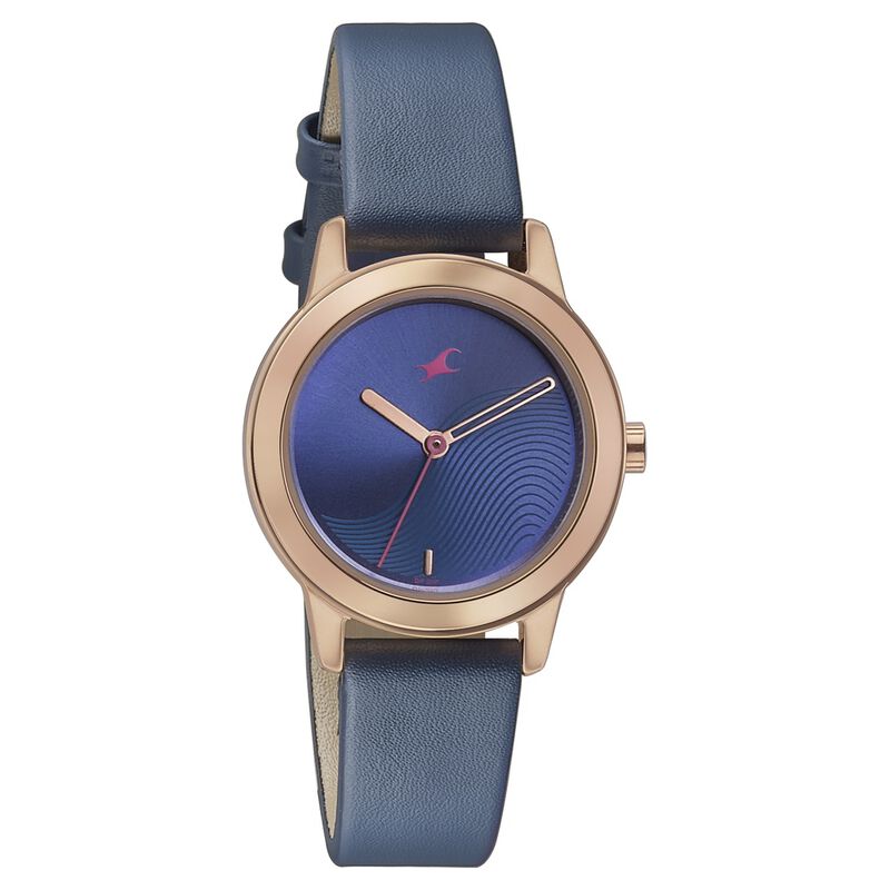 Buy Online Fastrack Pulse Quartz Analog Blue Dial Leather Strap Watch ...