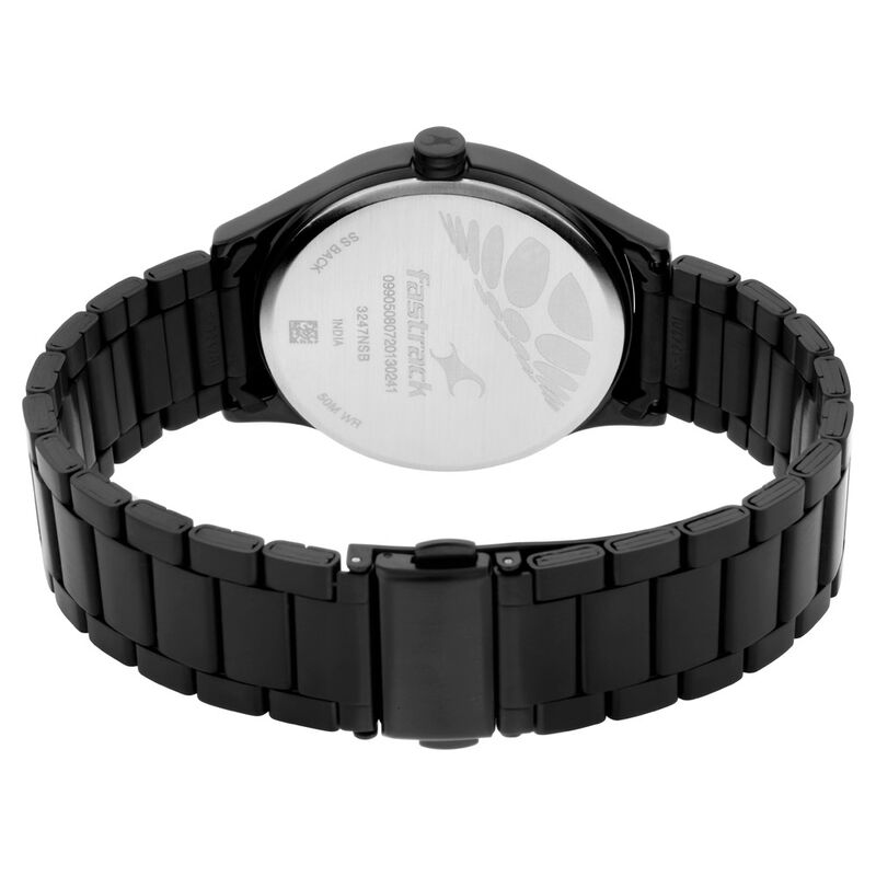 Fastrack Bare Basics Quartz Analog Golden Dial Stainless Steel Strap ...