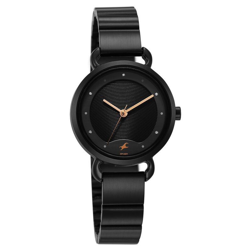 Fastrack Pulse Quartz Analog Black Dial Stainless Steel Strap Watch for ...