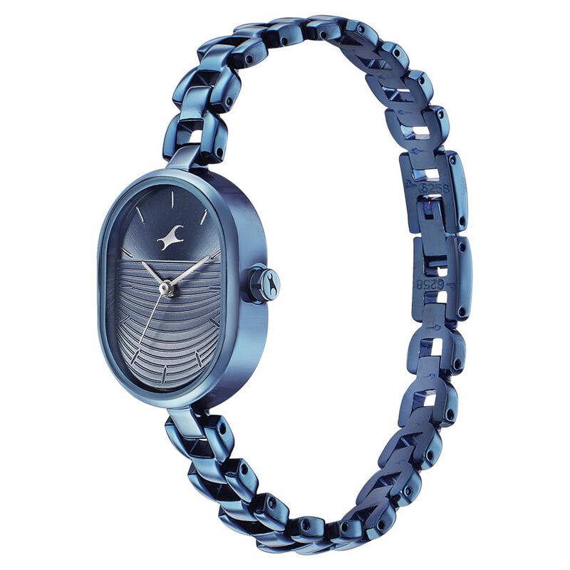 Fastrack Style Up Blue Dial Metal Strap Watch for Girls