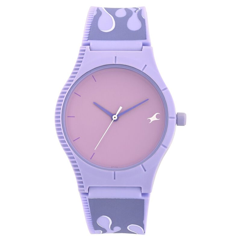 Buy Online Fastrack Tees BTS Quartz Analog Purple Dial Purple Silicone ...