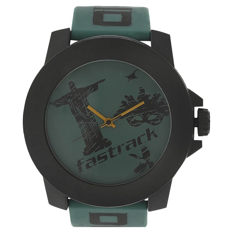 Buy Online Fastrack Quartz Analog Green Dial Plastic Strap Watch for ...
