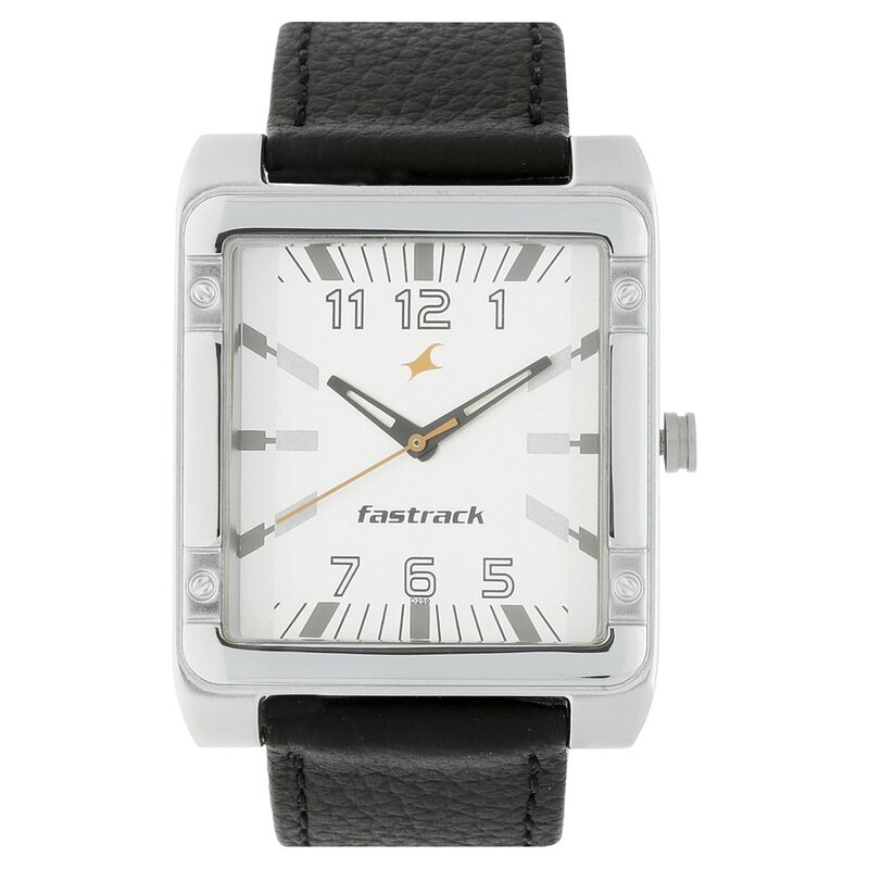 Buy Online Fastrack Quartz Analog White Dial Leather Strap Watch for ...