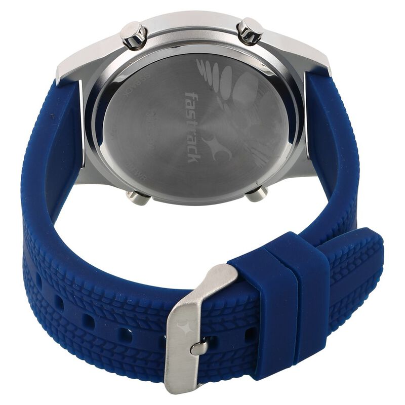 Fastrack Digital Grey Dial Silicone Strap Watch for Guys