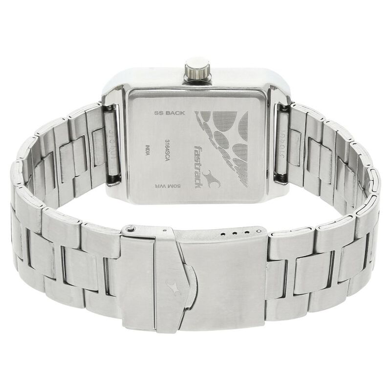 Fastrack Bare Basics Quartz Analog Black Dial Stainless Steel Strap ...