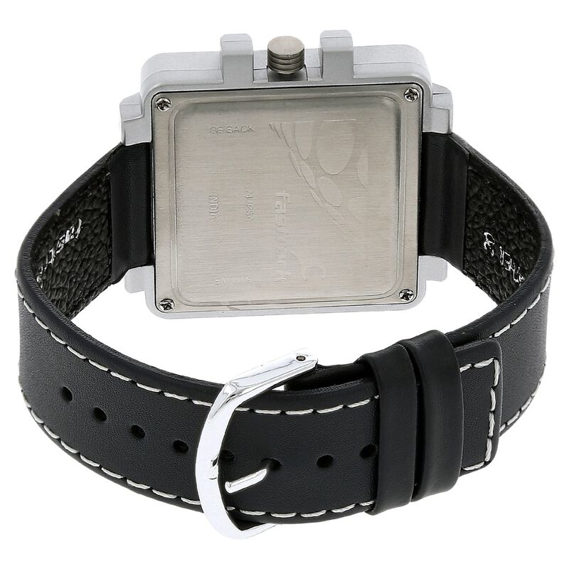 Fastrack Quartz Analog White Dial Leather Strap Watch for Guys