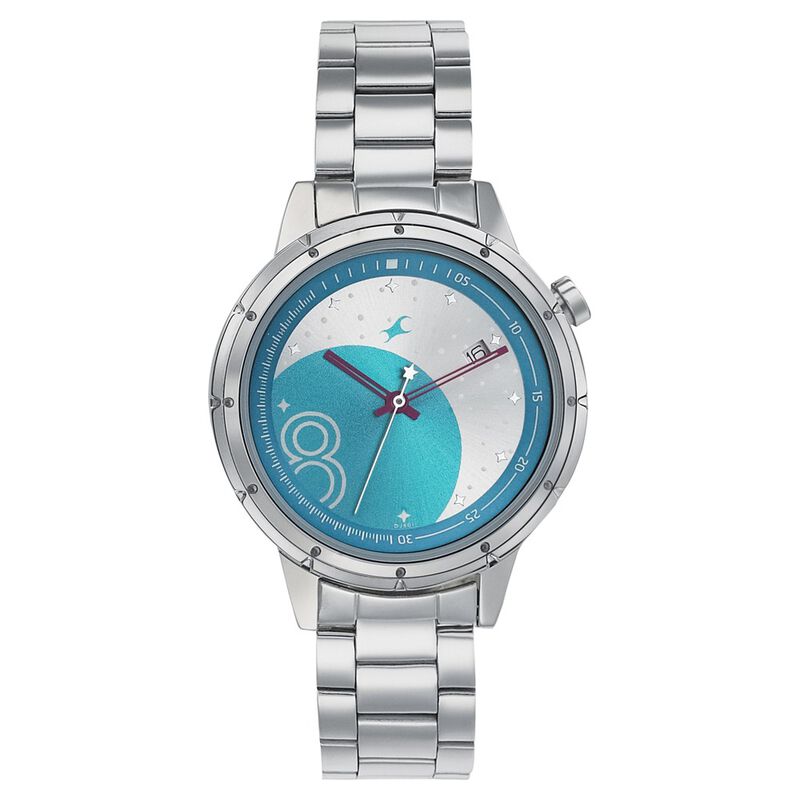Fastrack Space Rover Quartz Analog with Date Blue Dial Stainless Steel ...